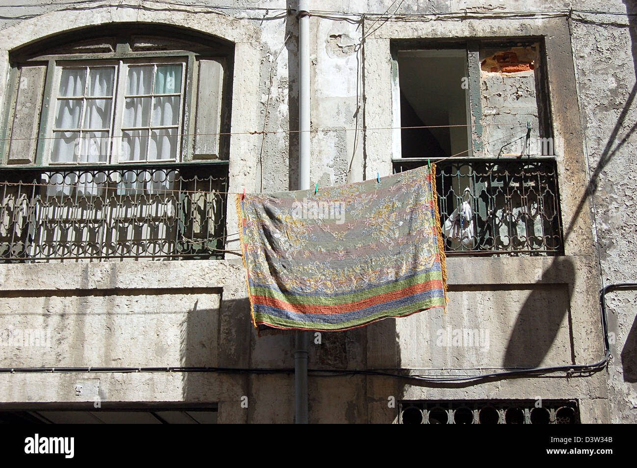 The picture shows the cladding of a house in Lisbon, Portugal, July ...