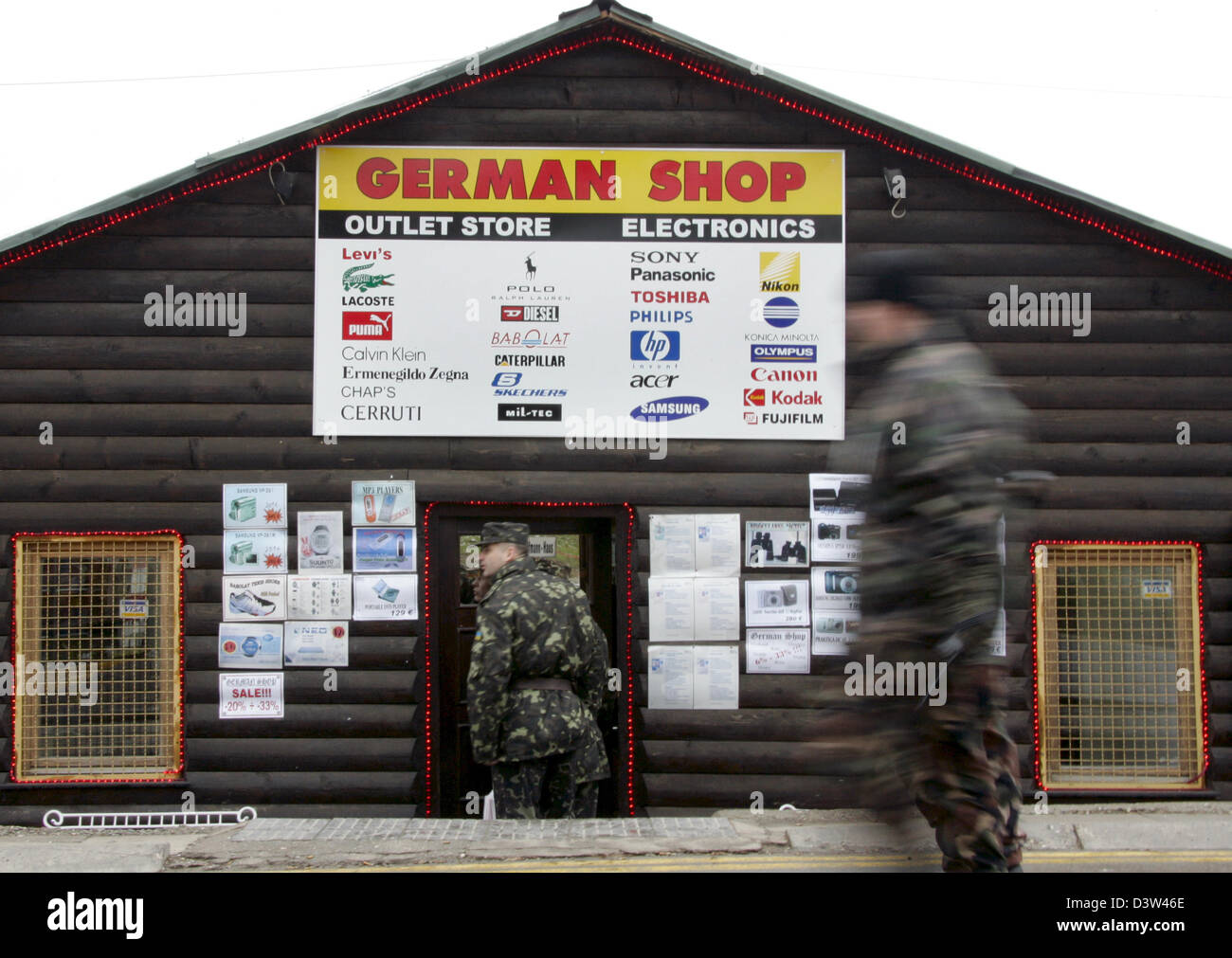 German Bundswehr soldiers enter the so-calkled 'German Shop' of the ...