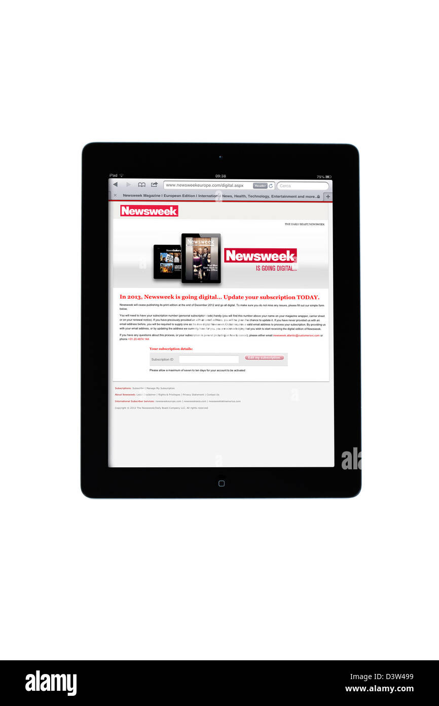 Digital magazine tablet Cut Out Stock Images & Pictures - Alamy