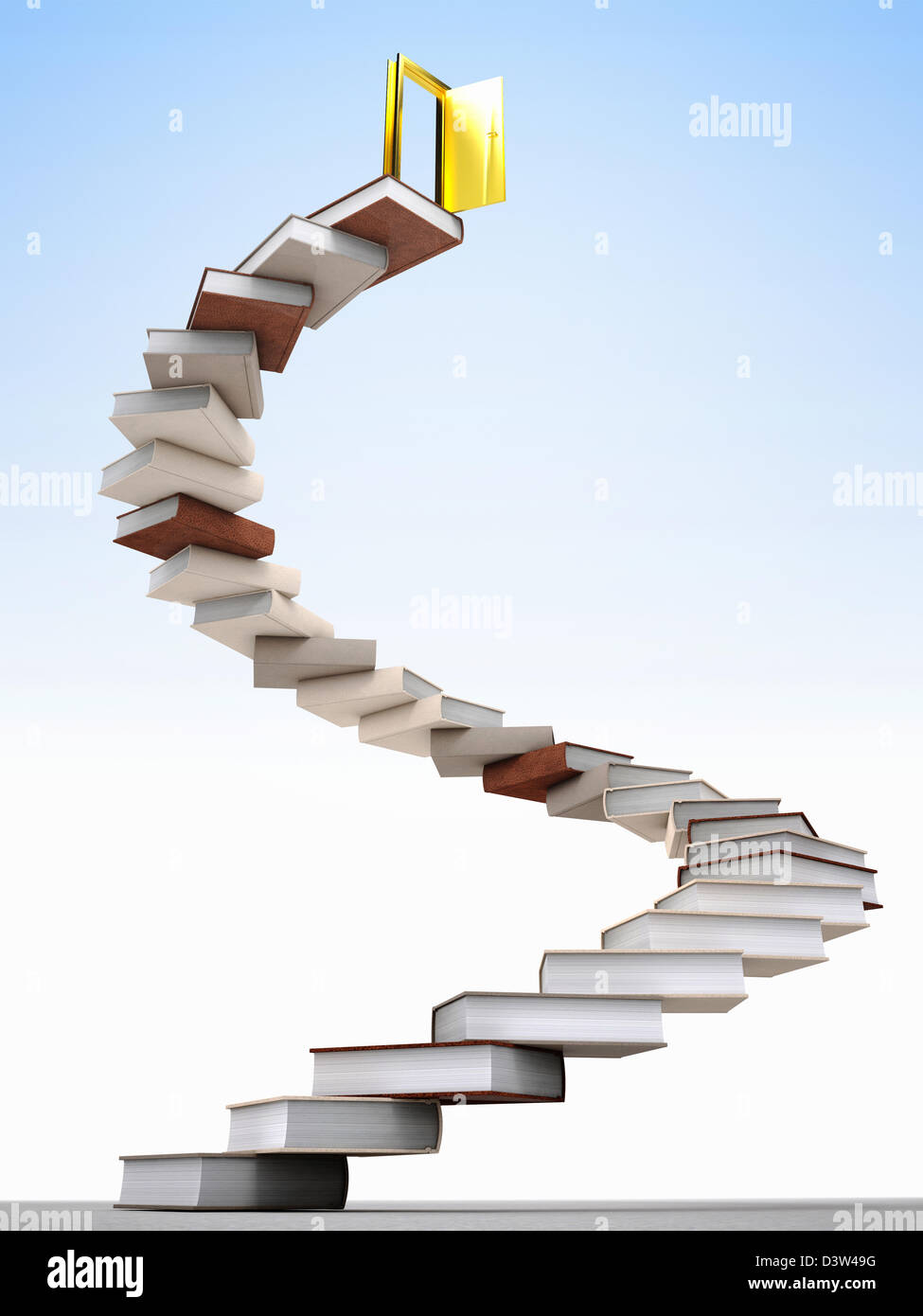 golden door over knowledge stair Stock Photo - Alamy
