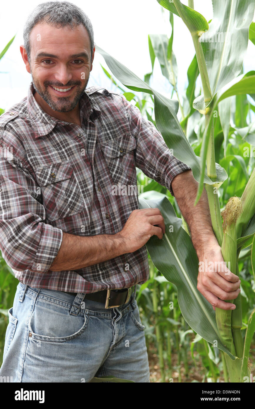 portrait of a farmer Stock Photo - Alamy