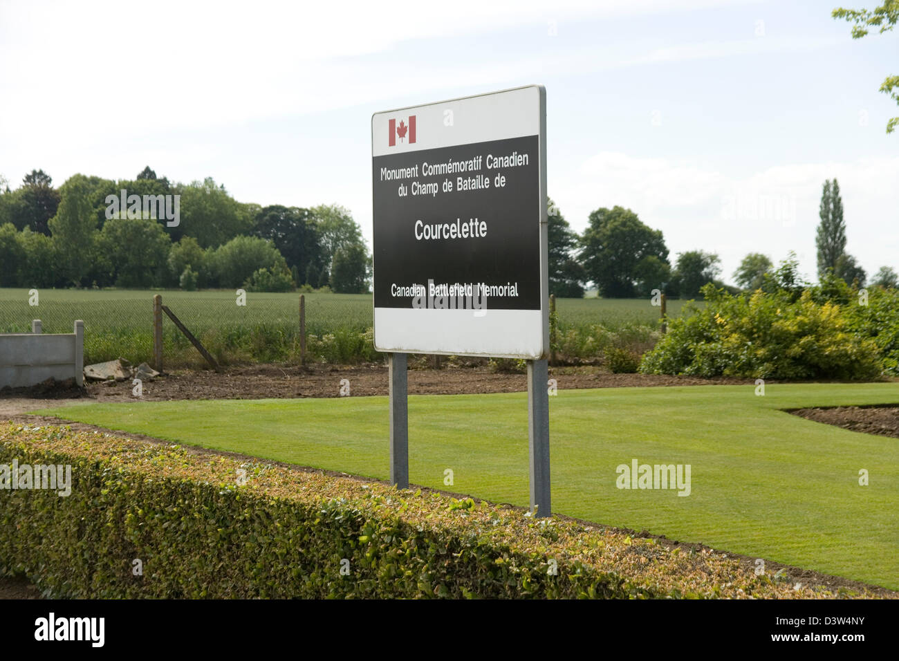 Canadian Memorial at Courcelette on the Somme remembering the battles ...