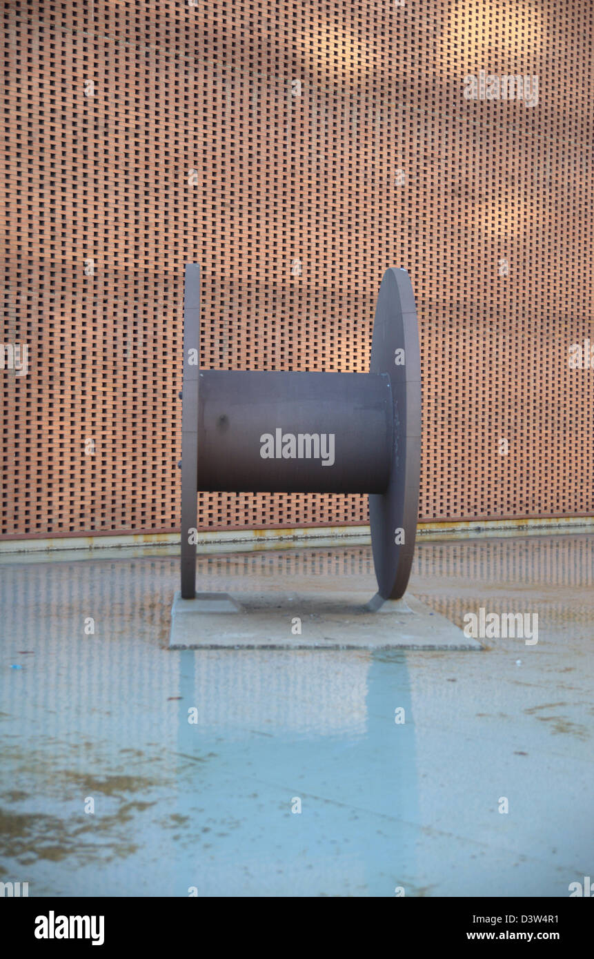 Electric wire reel monument in Red Electrica Española REE building in ...