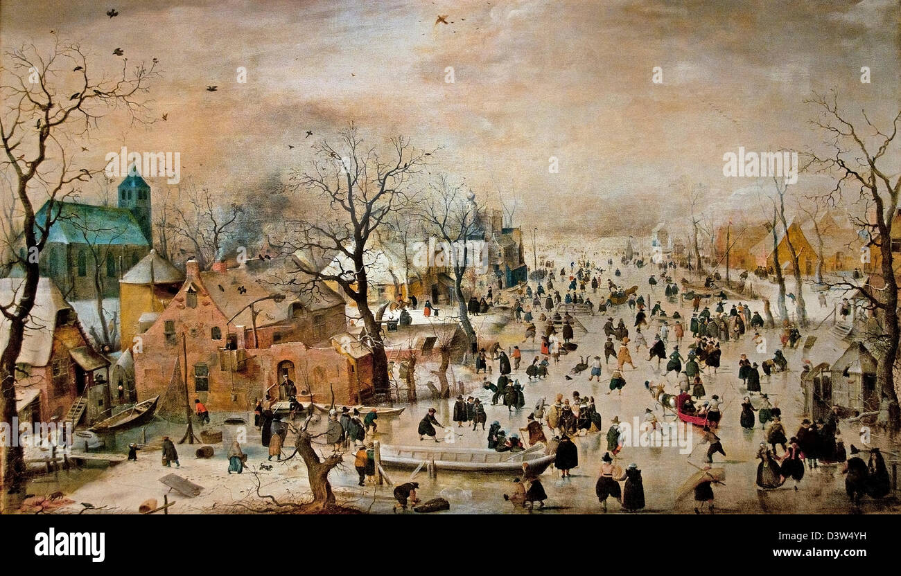 winter landscape skating Ice Hendrick Avercamp 1612-1679 Dutch The ...