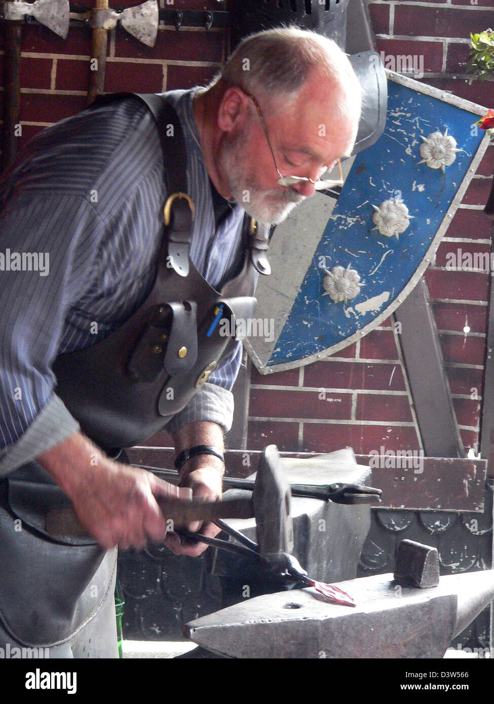 A blacksmith is pictured at work in his garage in Cologne, Germany, 01 ...