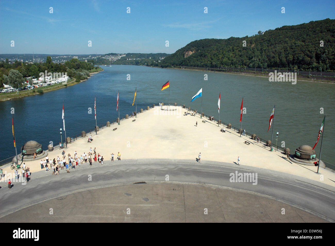 Tourists are pictured at the so-called 'Deutsches Eck' (German Corner ...
