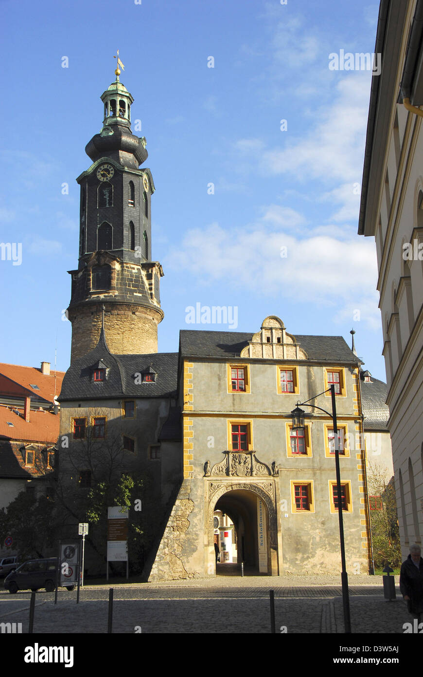 The picture shows the castle tower, a residual of the medieval castle ...