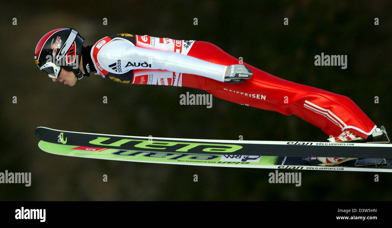 Swiss ski jumper Simon Ammann is pictured during the training at the ...