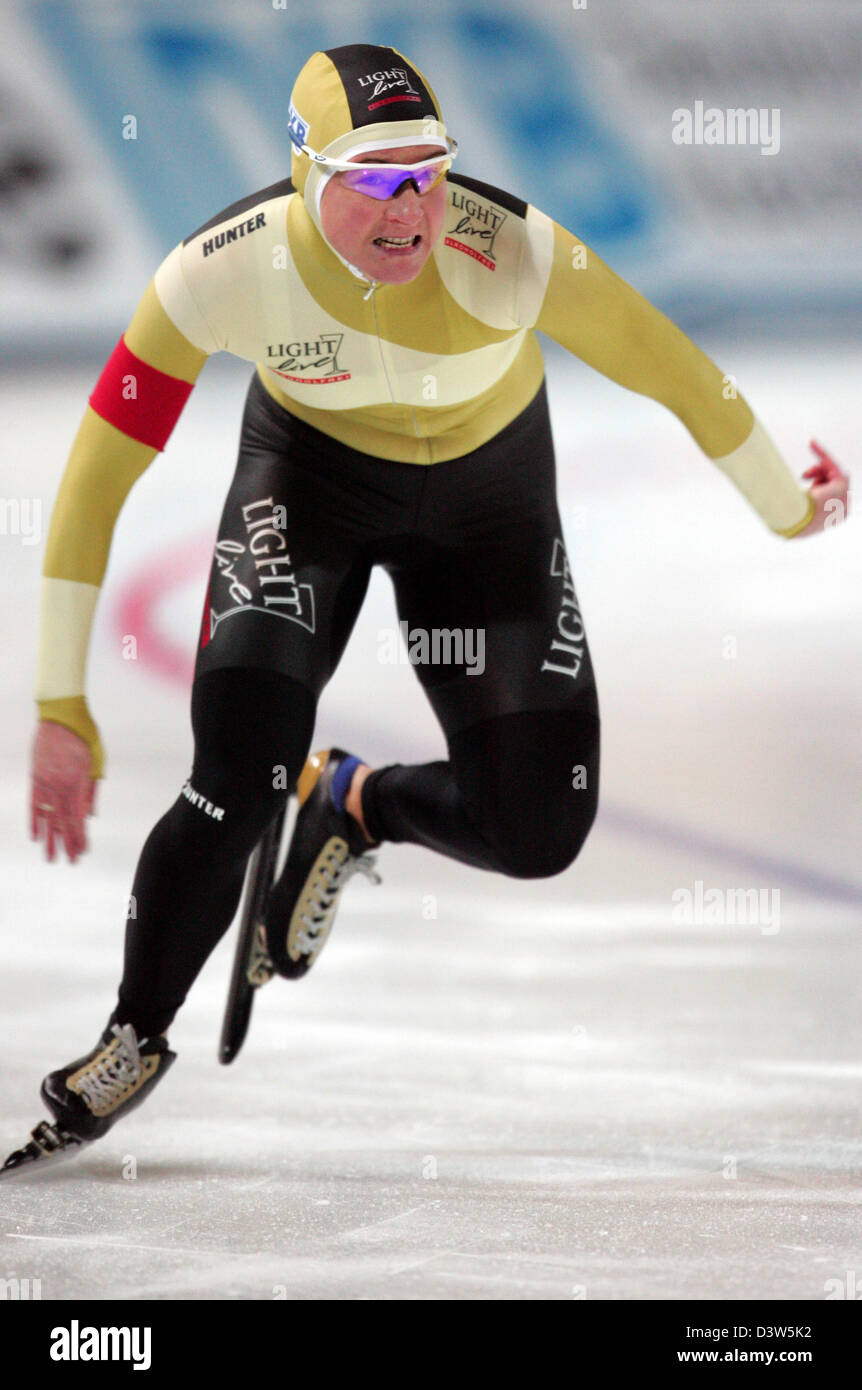 German speed skater Claudia Pechstein shown in action during the 500m ...
