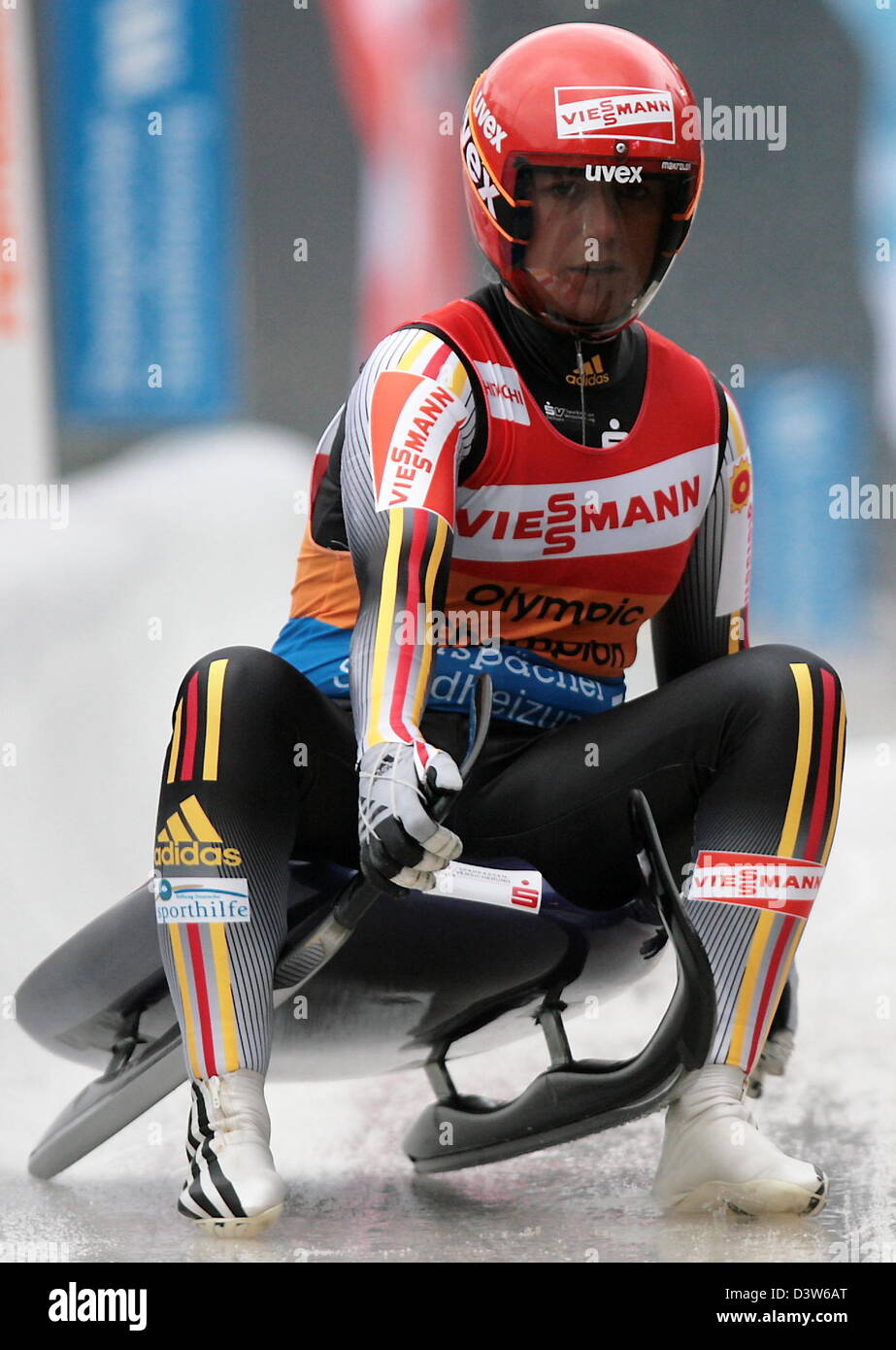 German luger Sylke Otto arrives at the luge world cup in Koenigssee ...