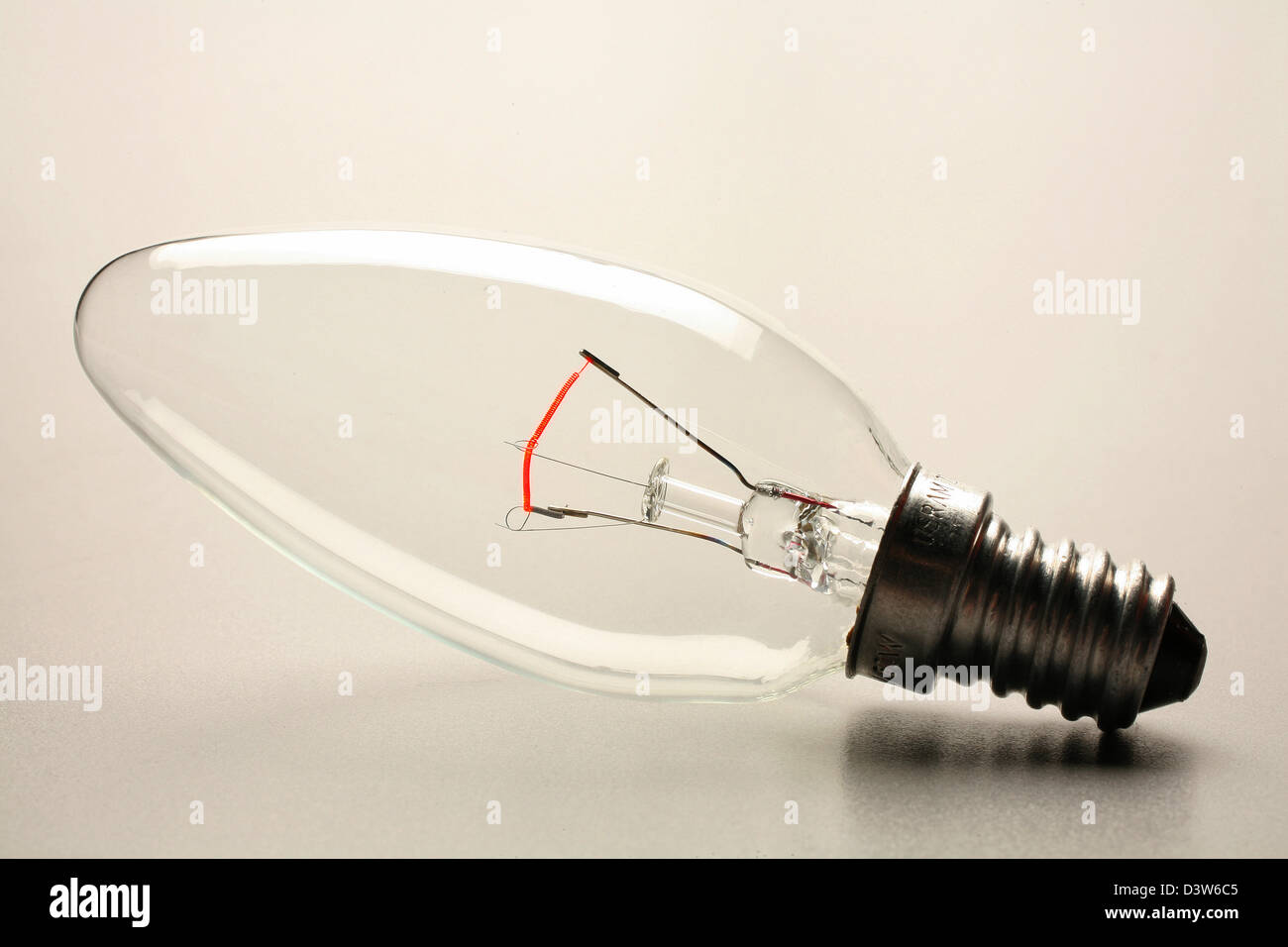 The photo shows a candle shaped light bulb in Frankfurt Main, Germany ...