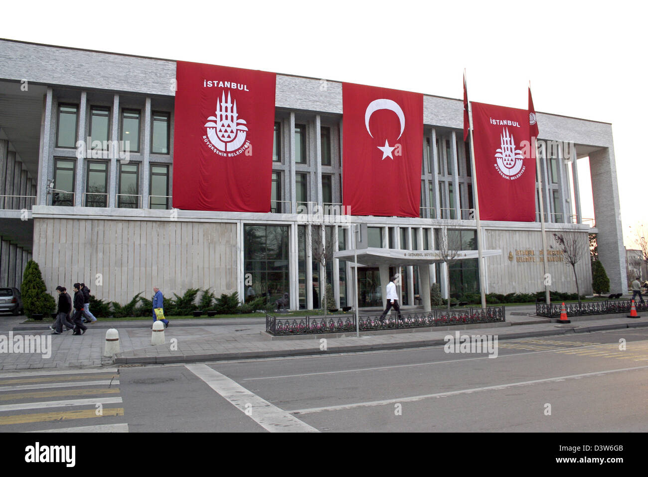 The photo shows the building that houses the City Council of Istanbul ...