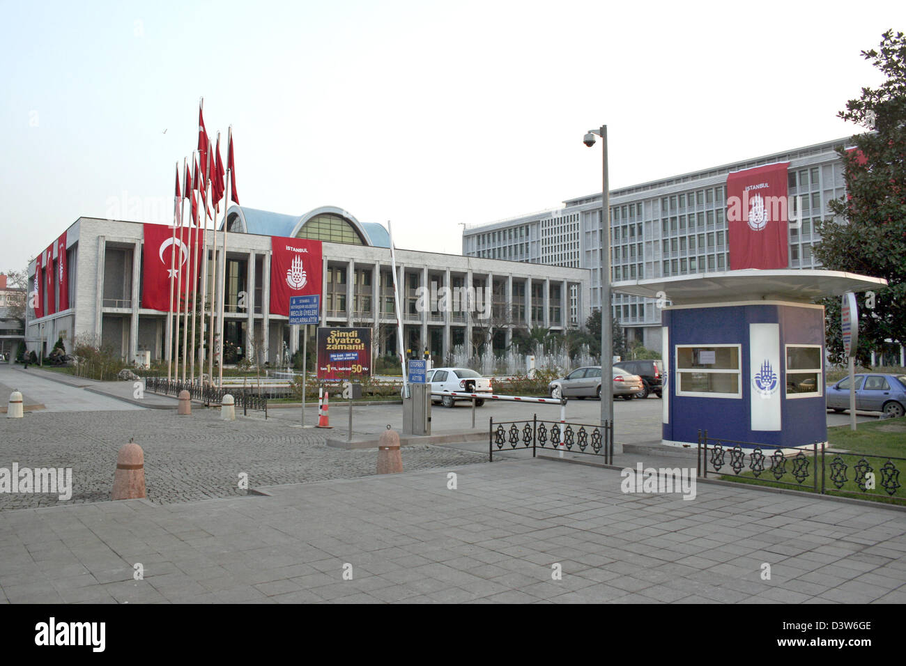 The photo shows the building that houses the City Council of Istanbul ...