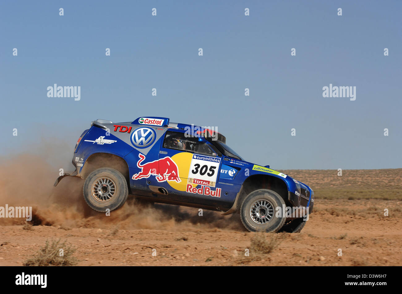 US rallye pilot Mark Miller paces his Volkswagen Race Touareg 2 through ...