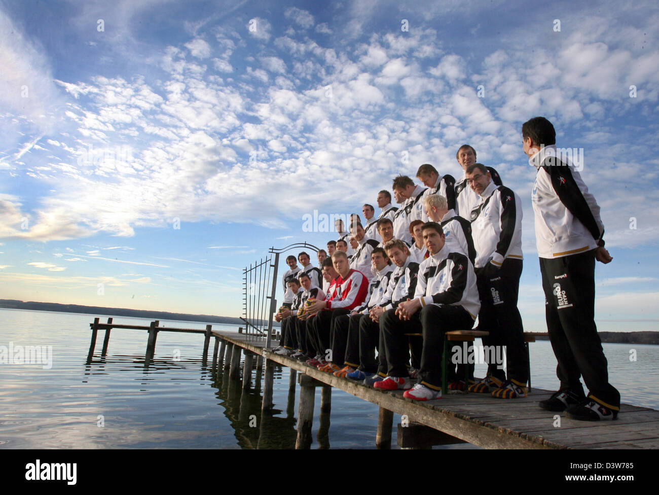The German national handball team is pictured at Ammersee in Herrsching ...