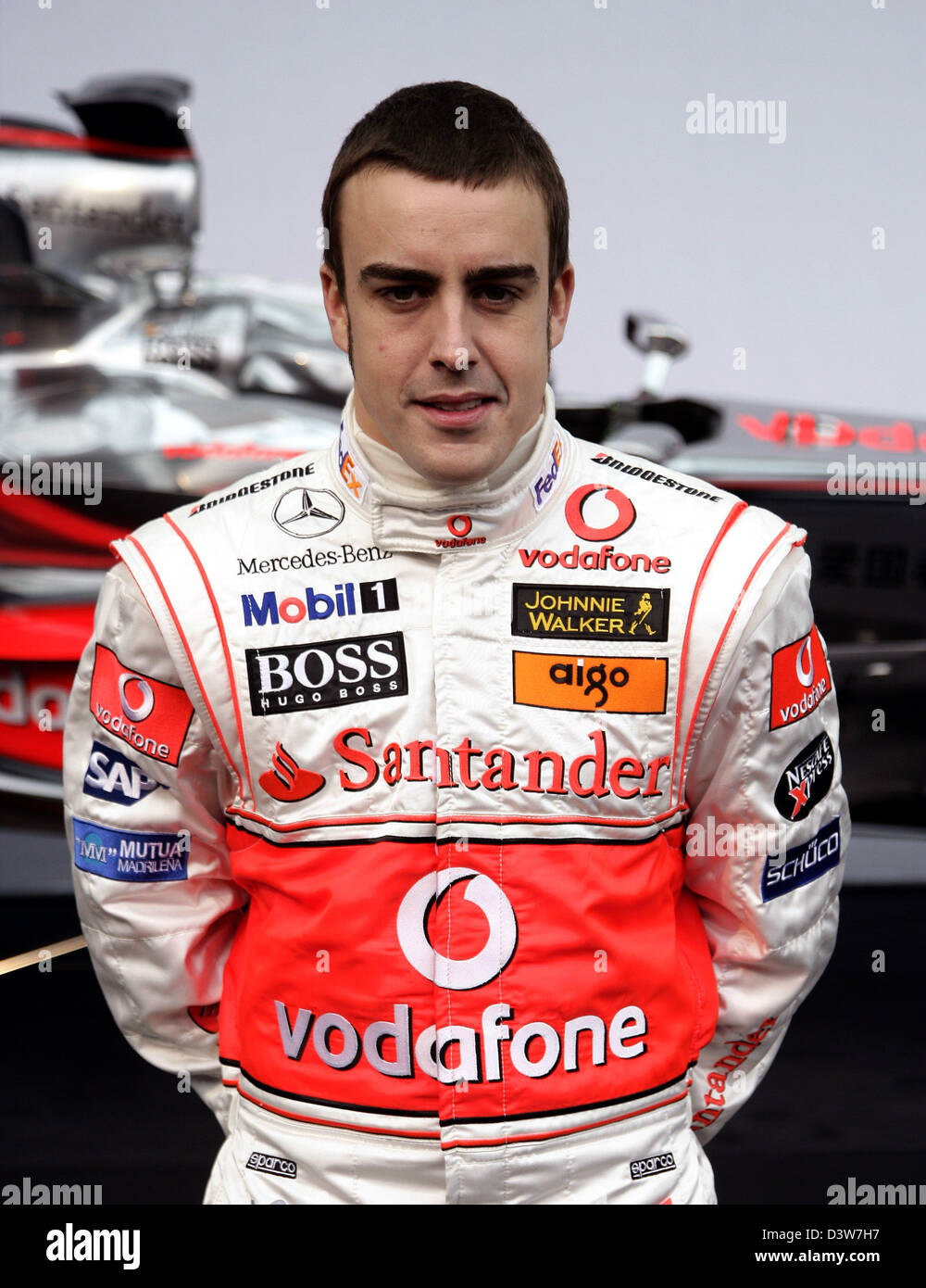 The Spanish Formula 1 pilot Fernando Alonso, is pictured in front of ...