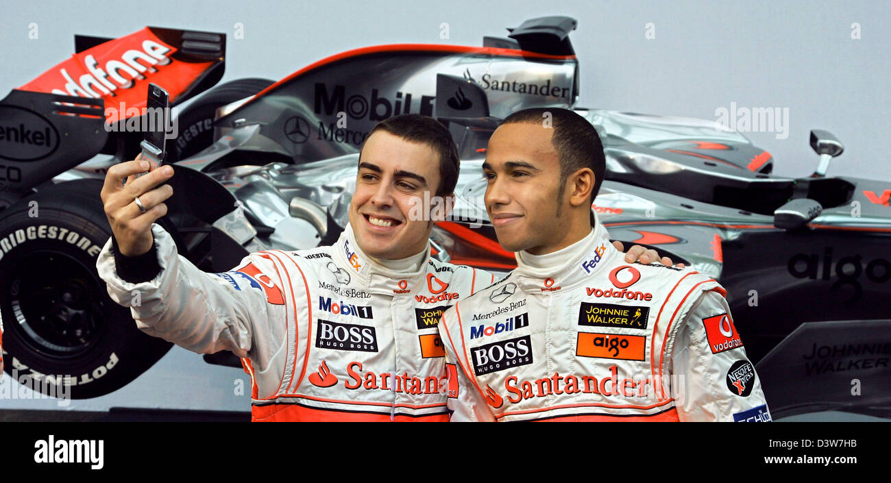 The Spanish Formula 1 World Champion Fernando Alonso (L) and his new ...
