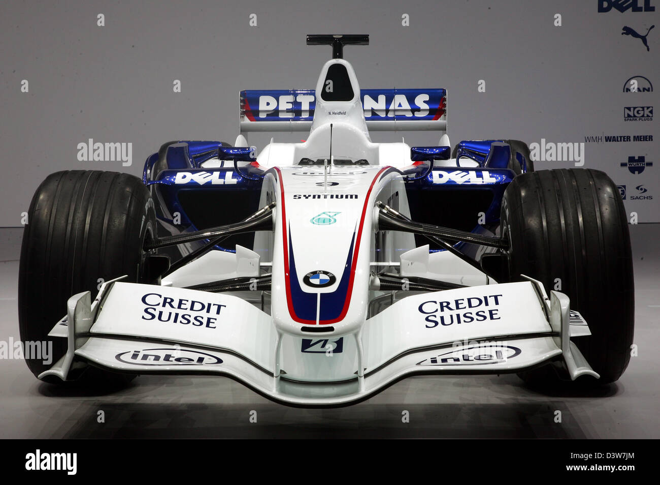 The new BMW Sauber 'F1.07' pictured at its presentation in Valencia ...