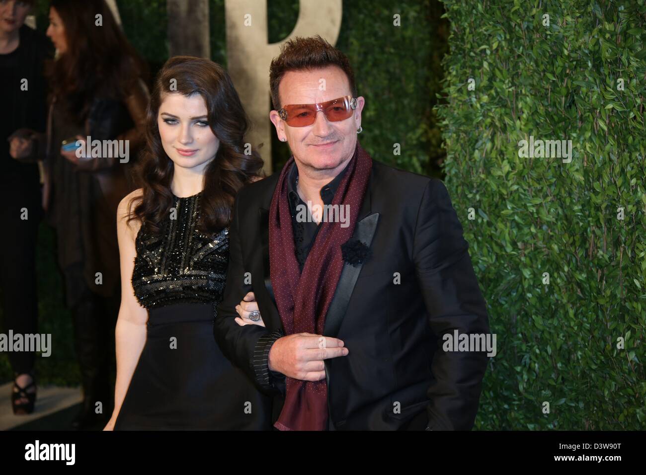 Los Angeles, USA. 24th February 2013. Singer Bono and his daughter Eve ...