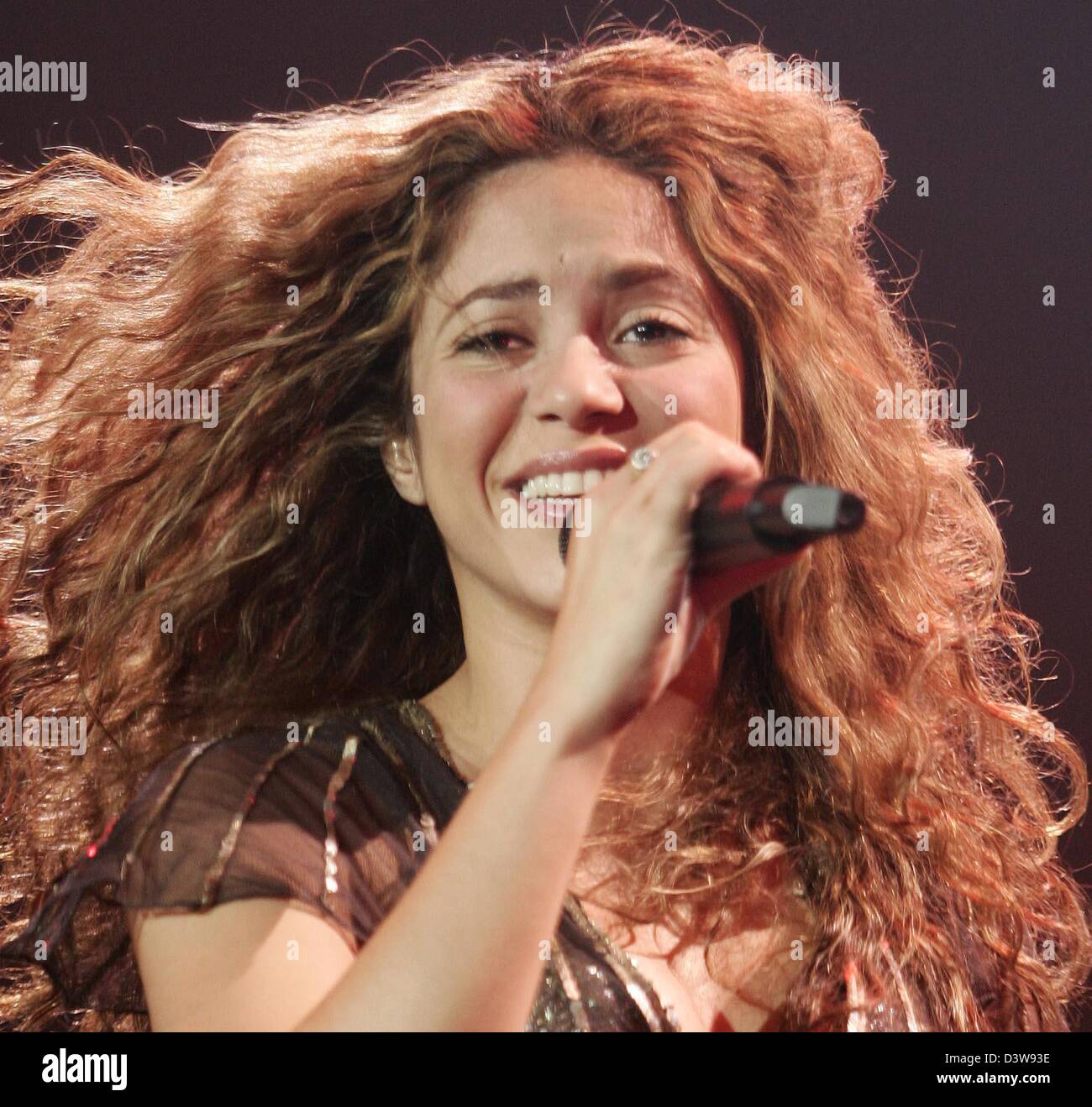 Colombian singer Shakira performs at the kick-off of her Germany tour ...
