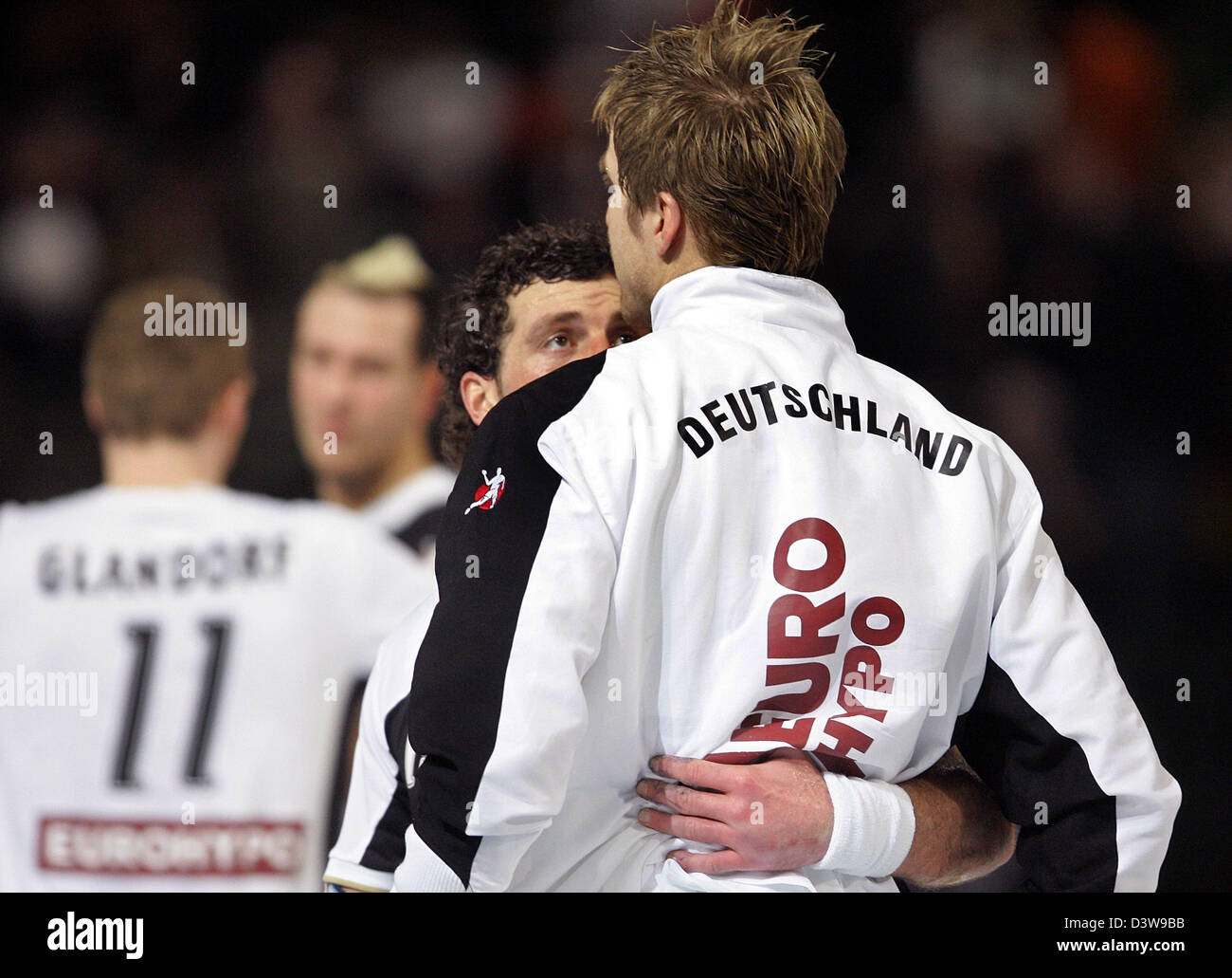 German players pictured after the 2007 Handball Germany World ...