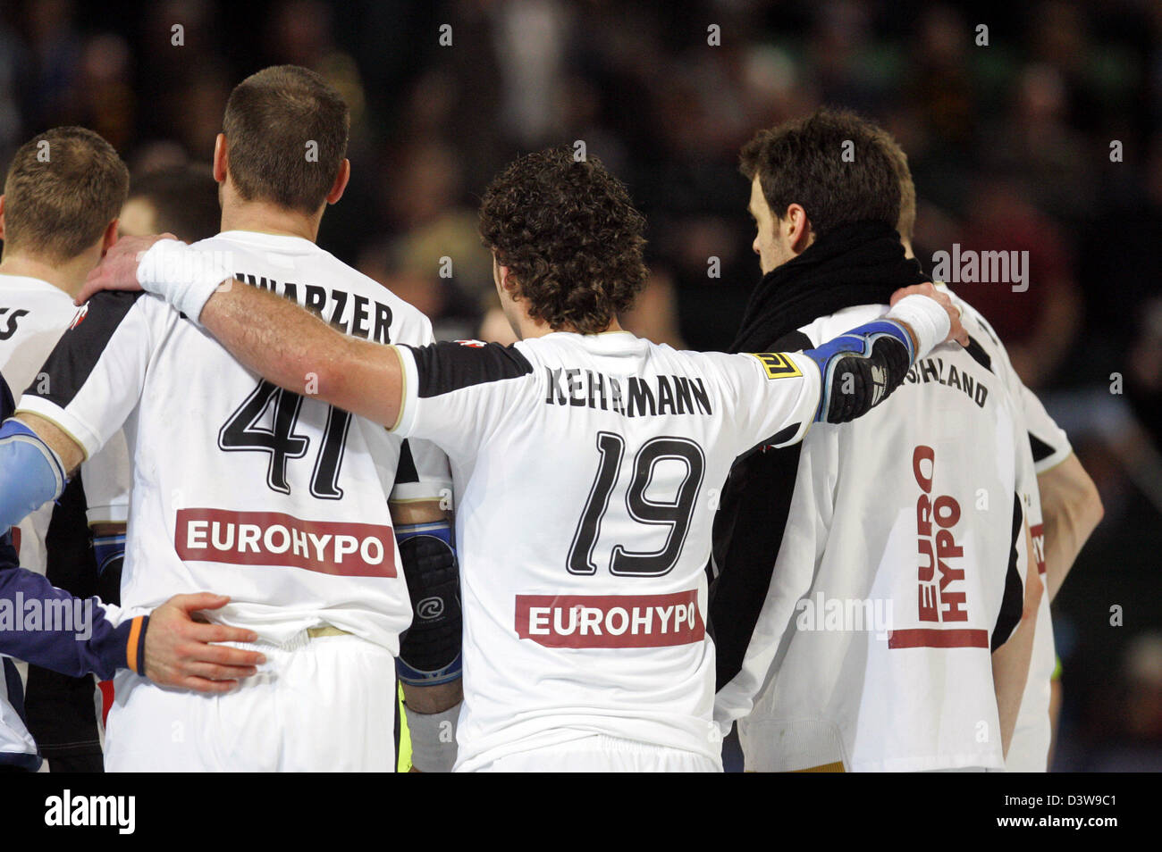 German players pictured after the 2007 Handball Germany World ...