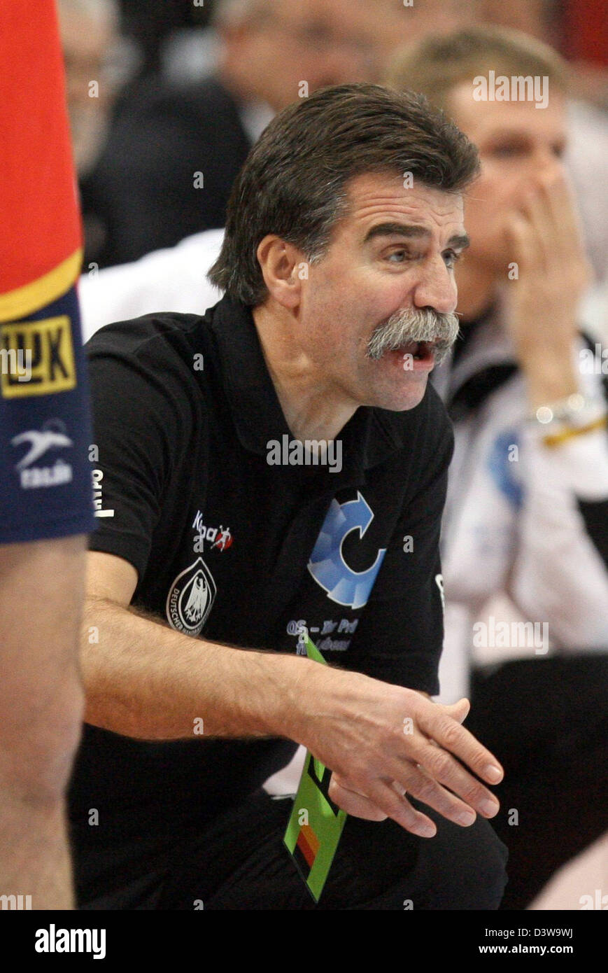 German head coach Heiner Brand gestures during the Handball World ...