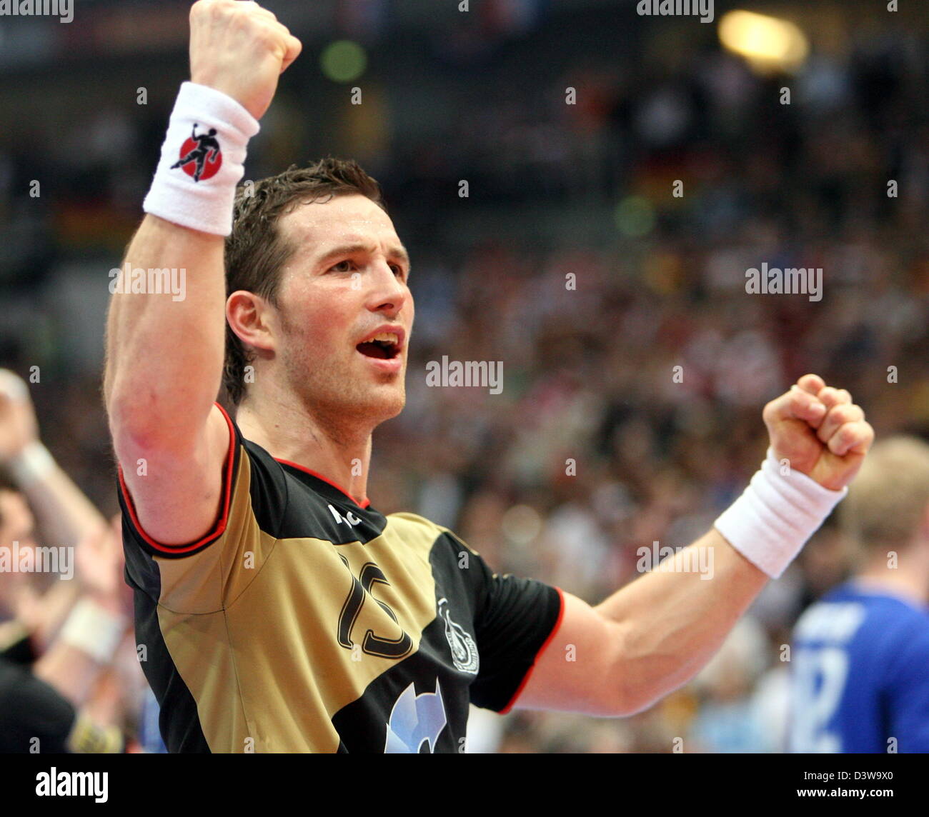 German player Torsten Jansen cheers after Germany wins the Handball ...