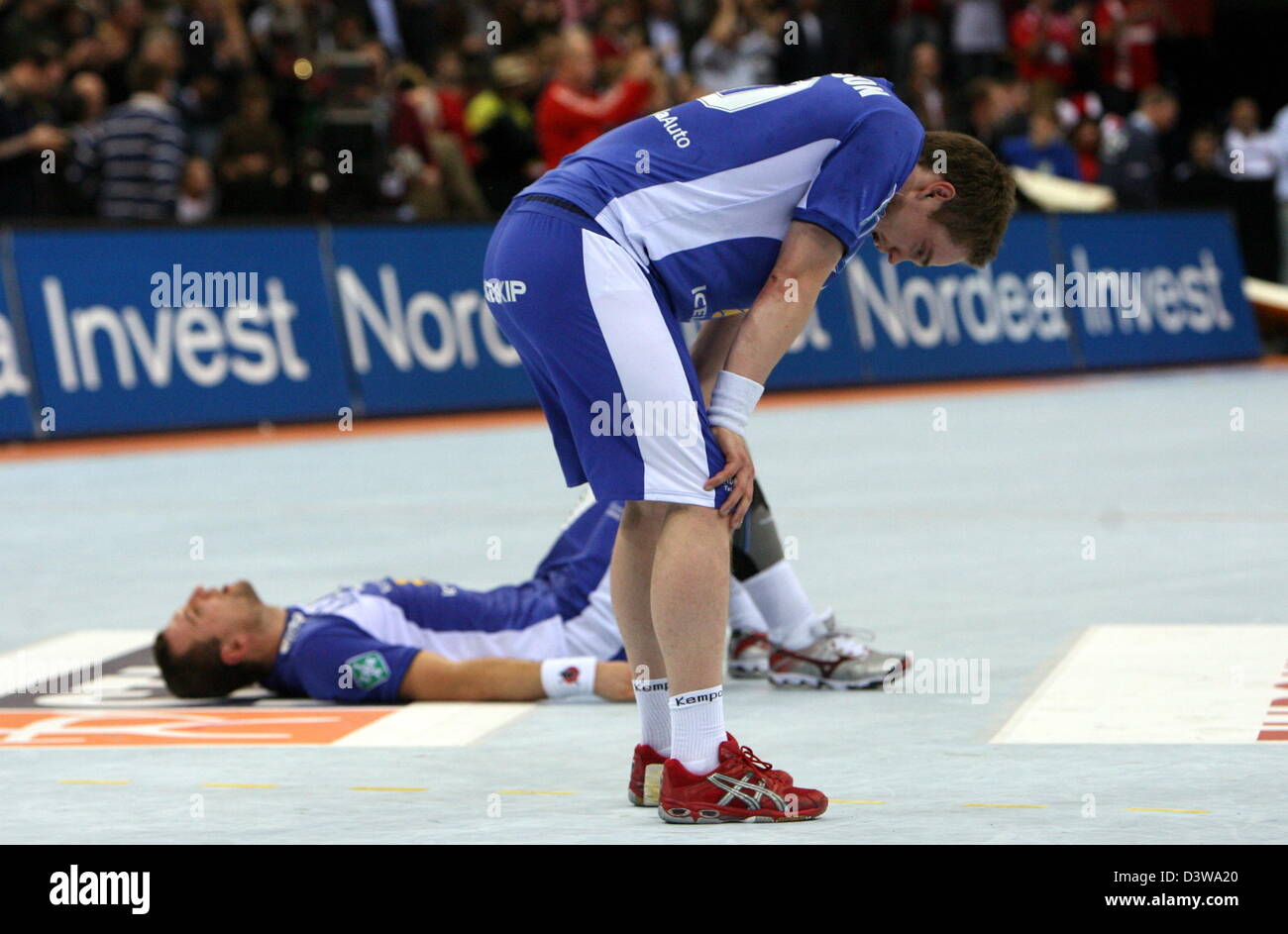 Icelandic internationals Snorri Gudjonsson (front) and Logi Geirsson ...