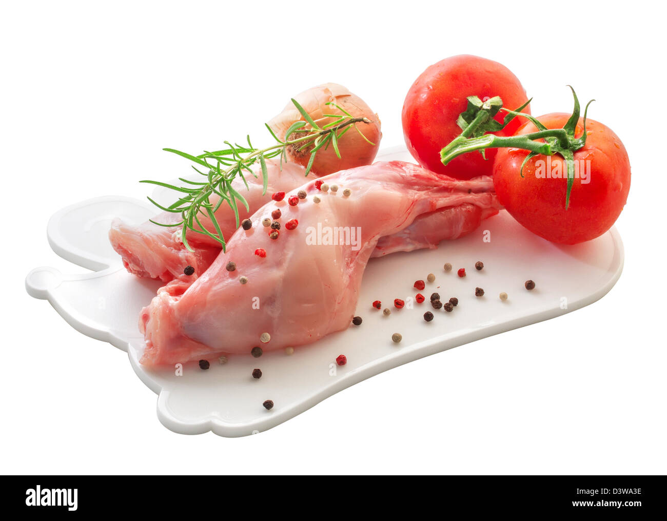 Raw rabbit meat with vegetables Stock Photo - Alamy