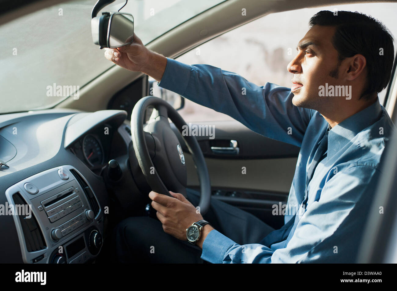 Bengali businessman driving a car Stock Photo - Alamy