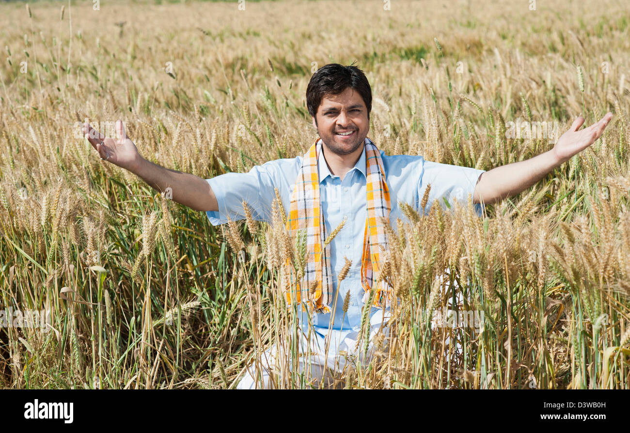 Farmer gesturing in the field, Sohna, Haryana, India Stock Photo - Alamy