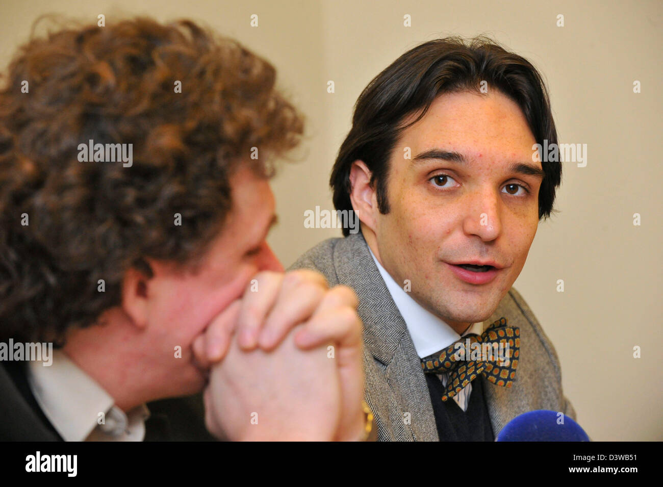 Brno, Czech Republic. 25th February 2013. Conductor Roman Valek (left ...