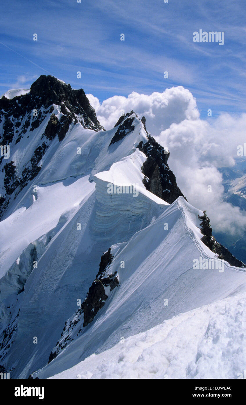 The Rochefort ridge, Mont Blanc mountain massif, Savoy Alps, France ...