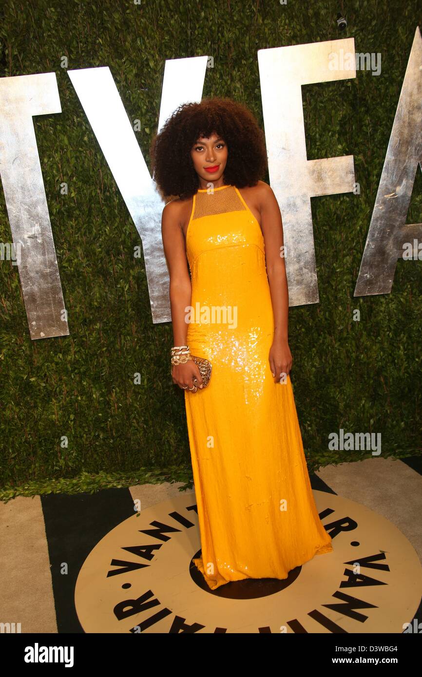 Los Angeles, USA. 24th February 2013. Singer Solange Knowles arrives at ...