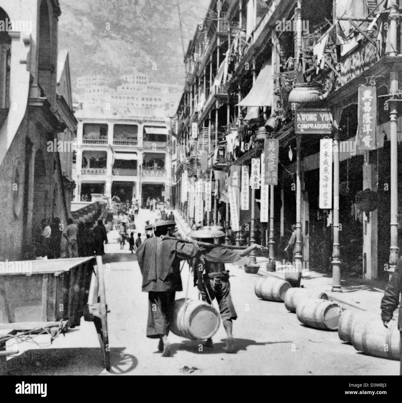A street scene in Hong Kong, China, circa 1896 Stock Photo - Alamy