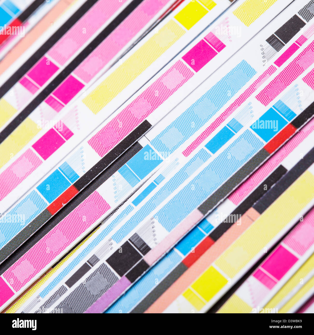CMYK color on printed sheets of paper after cutting Stock Photo - Alamy