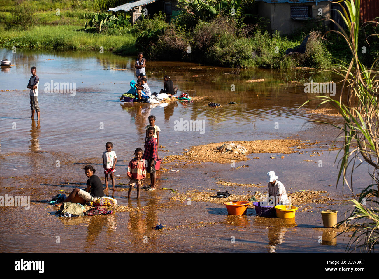 Gold panning Ilakaka Madagascar Stock Photo - Alamy