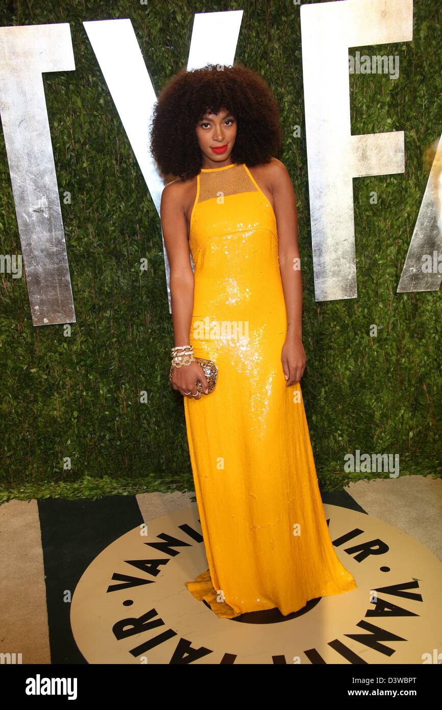 Los Angeles, USA. 24th February 2013. Singer Solange Knowles arrives at ...