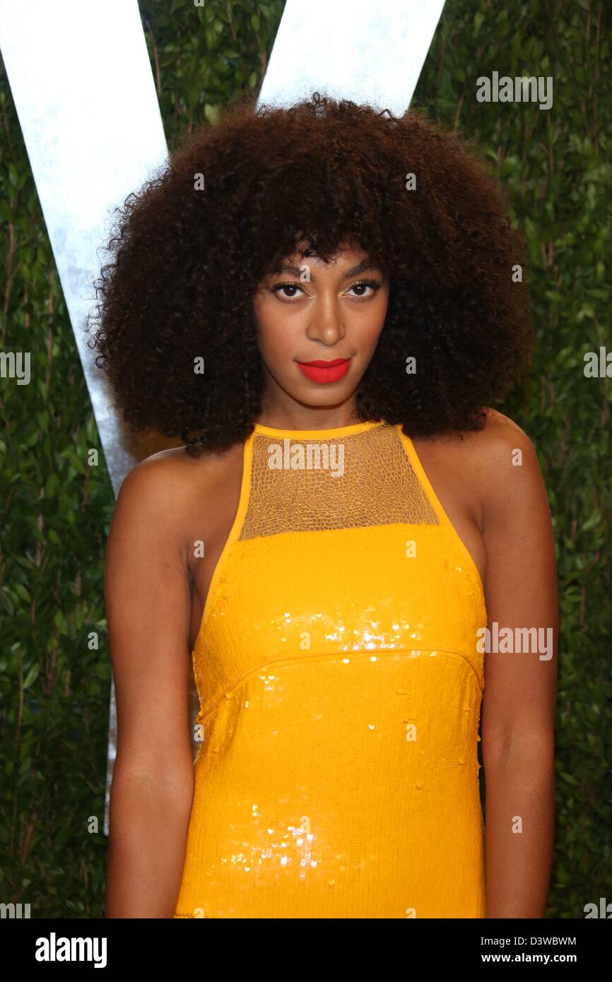 Los Angeles, USA. 24th February 2013. Singer Solange Knowles arrives at ...