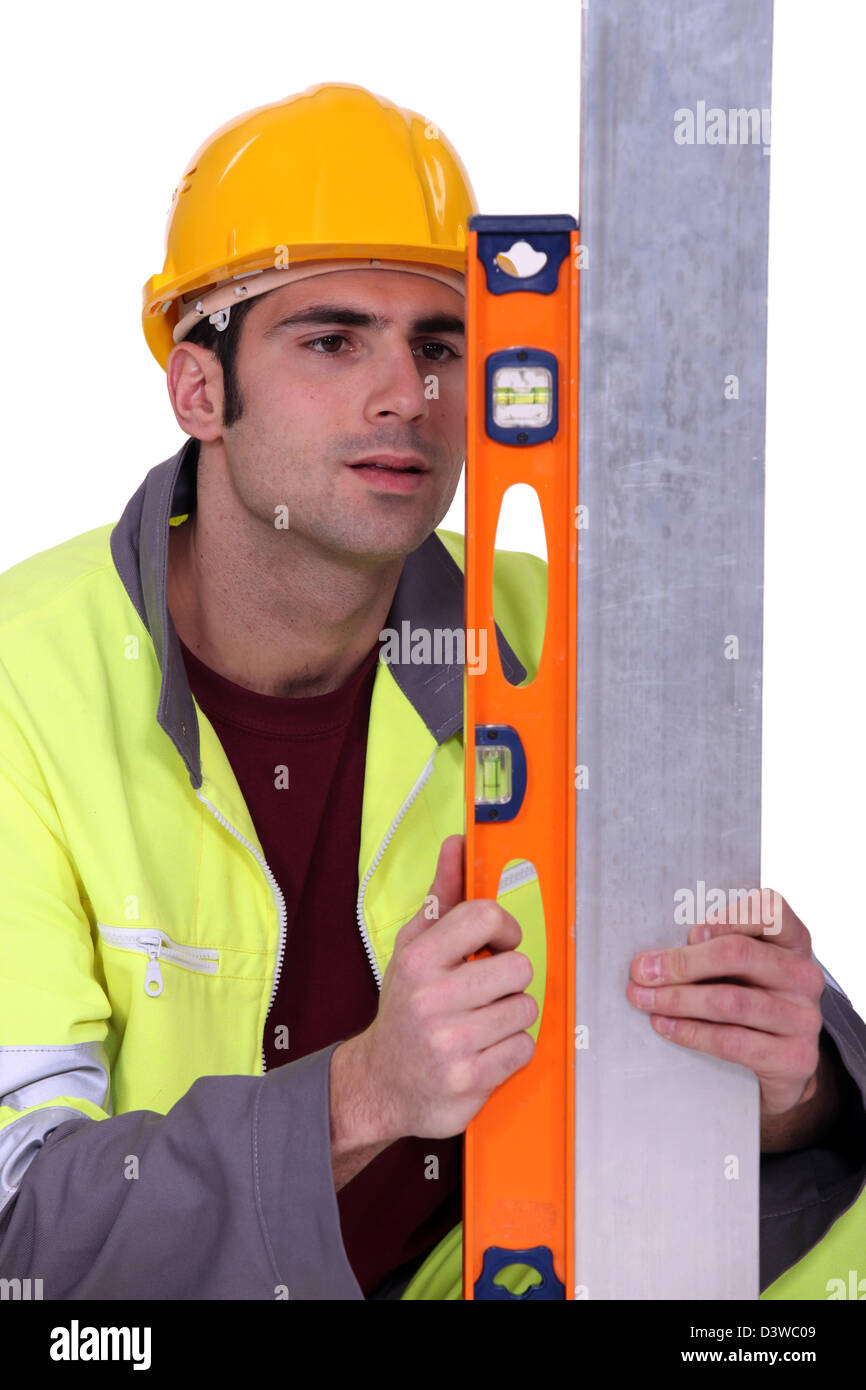 craftsman using ruler Stock Photo - Alamy