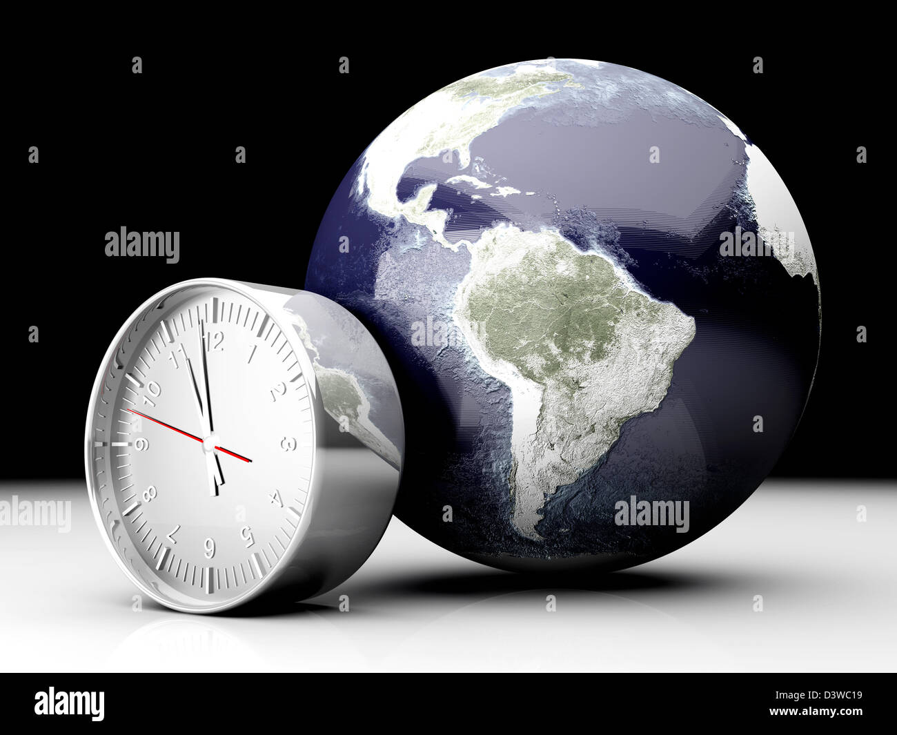World time. 3D rendered Illustration Stock Photo - Alamy
