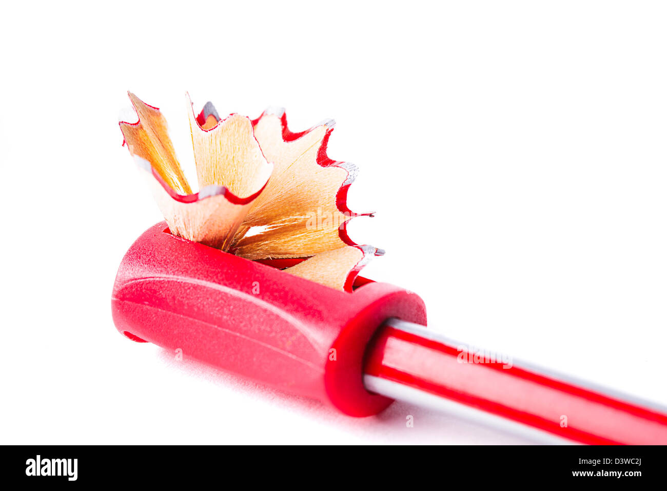 Red sharpener isolated on white background Stock Photo - Alamy