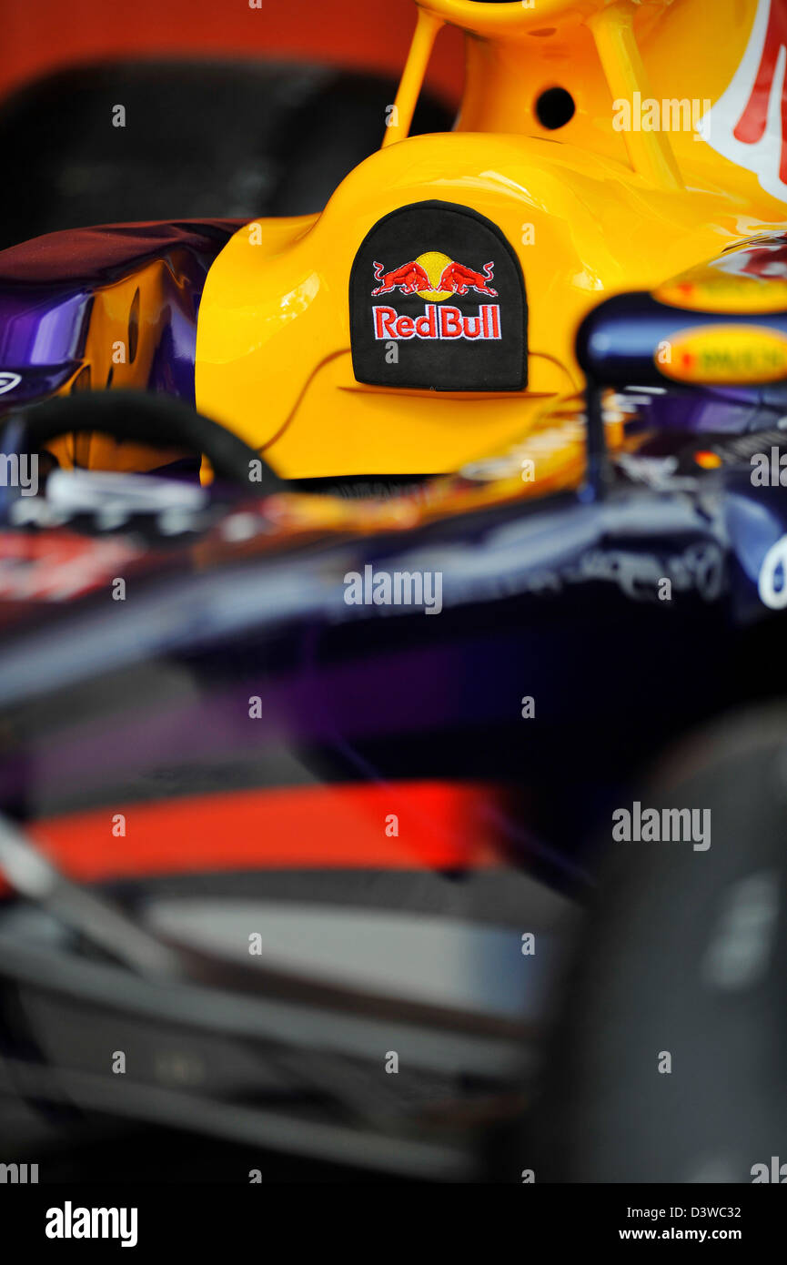 Red Bull Cockpit during Formula One tests on Circuit de Catalunya ...