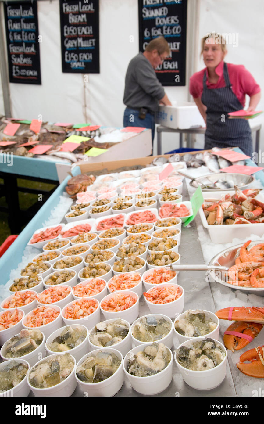 Scenes at a fish market in the coastal town of Newhaven in the UK ...