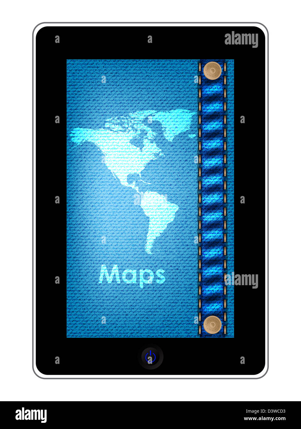 special tablet pc computer with blue jeans design Stock Photo - Alamy