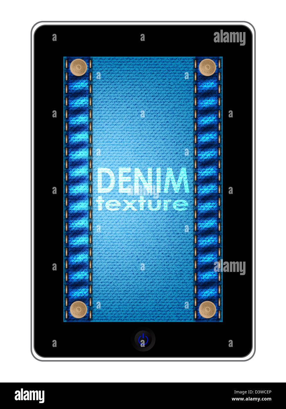 tablet pc with special denim background Stock Photo - Alamy