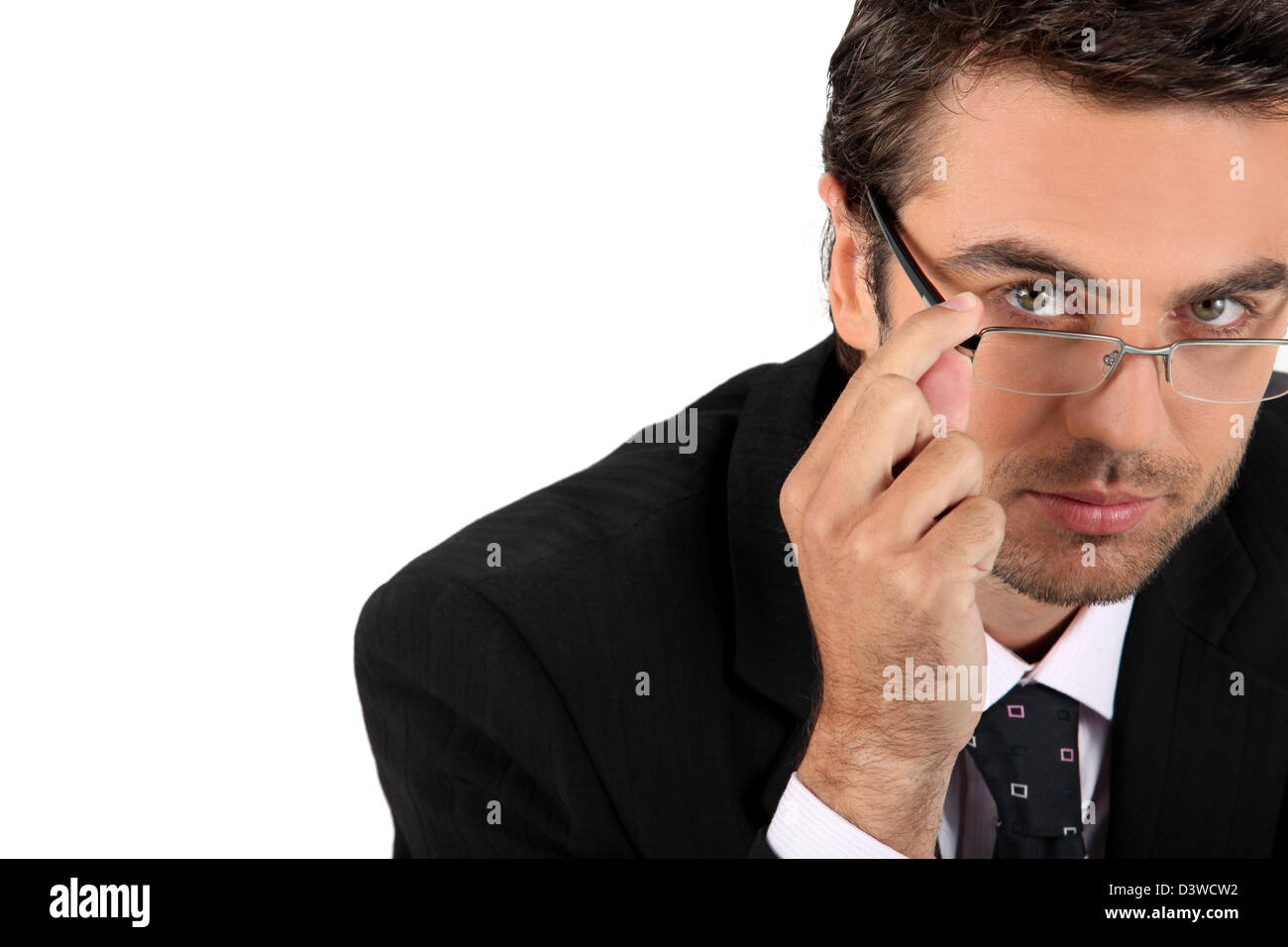 Well dressed man touching glasses Stock Photo - Alamy