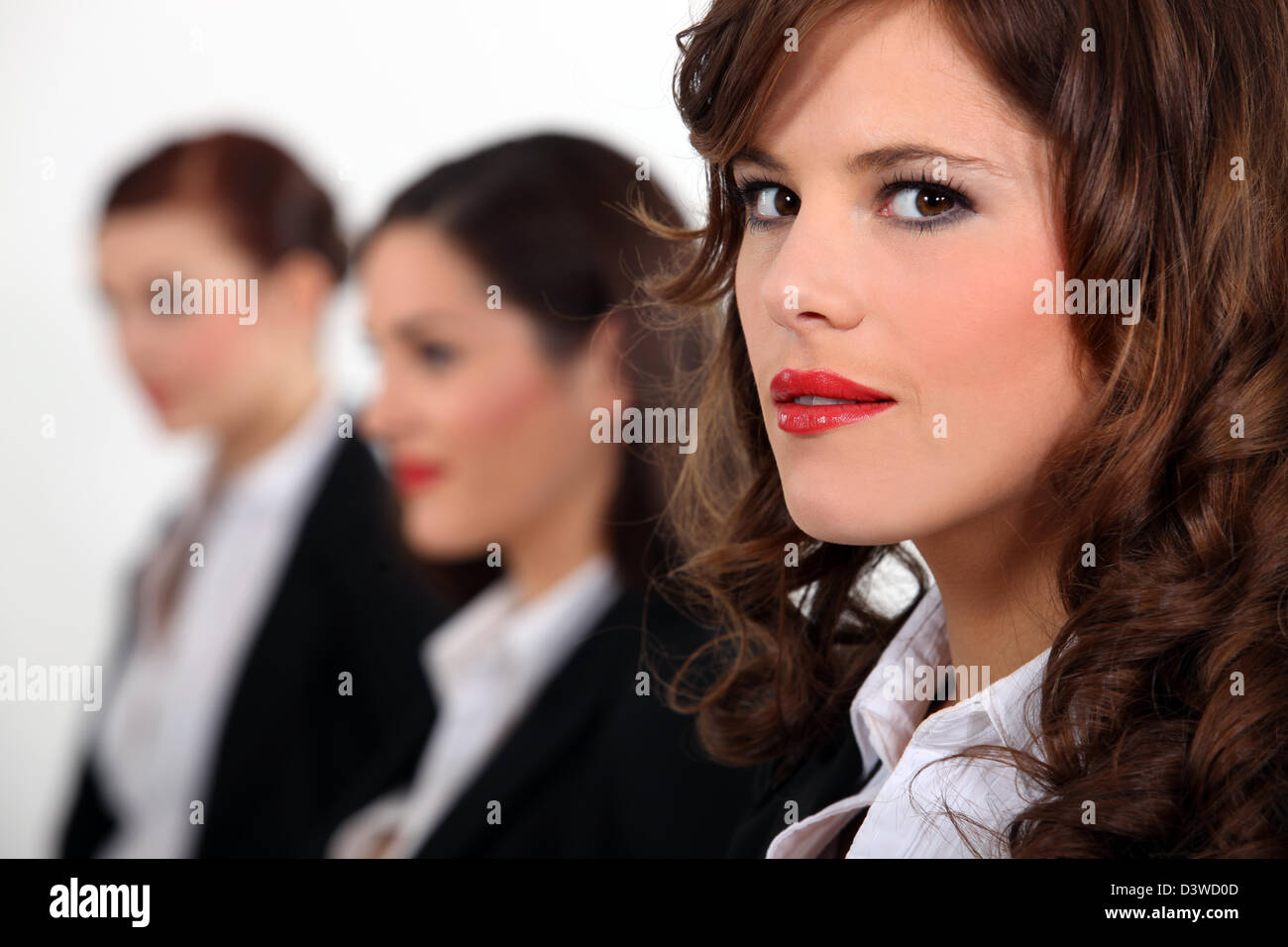 Portrait of three women's faces Stock Photo - Alamy