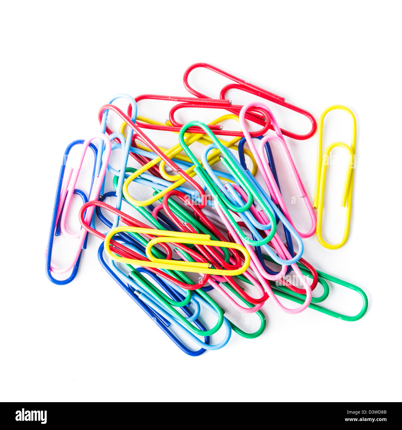 Multi- colored clip on white background isolated Stock Photo - Alamy